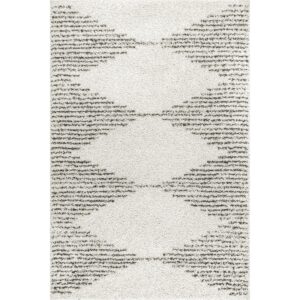 nuLOOM Scarlette Abstract Diamond Shag Area Rug, 5x8, Off-white