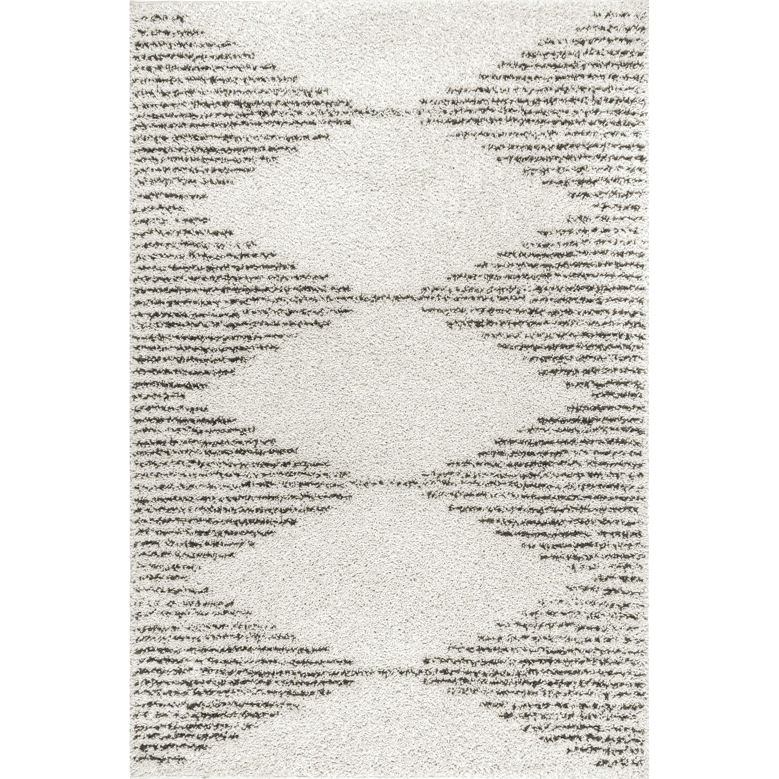 nuLOOM Scarlette Abstract Diamond Shag Area Rug, 5x8, Off-white