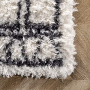 nuLOOM Sheena Cozy Shag Tribal Area Rug, 8x10, Beige