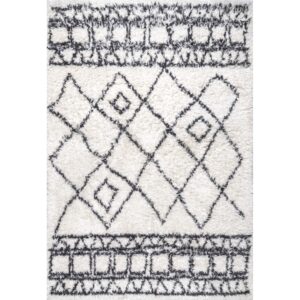 nuLOOM Sheena Cozy Shag Tribal Area Rug, 8x10, Beige