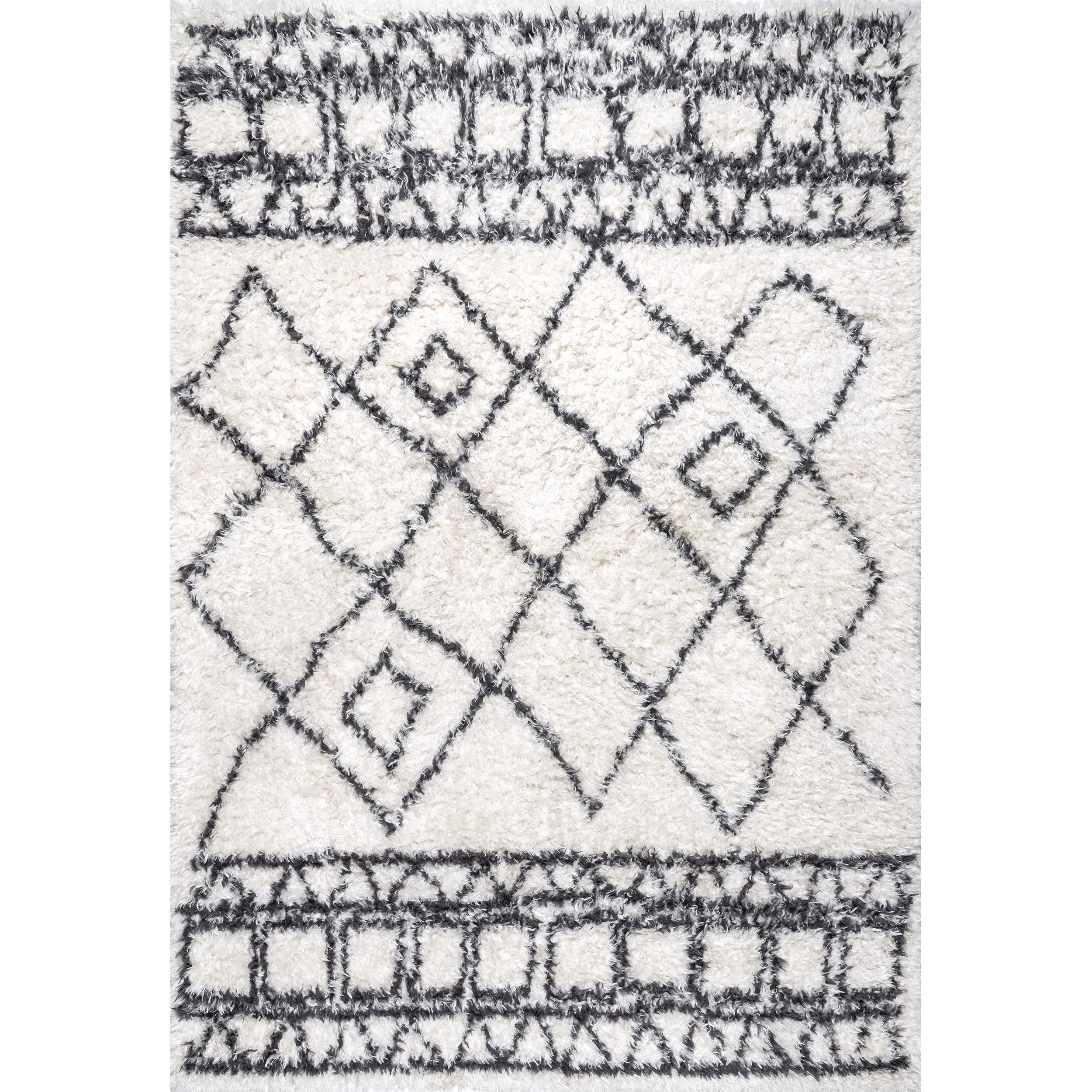 nuLOOM Sheena Cozy Shag Tribal Area Rug, 8x10, Beige