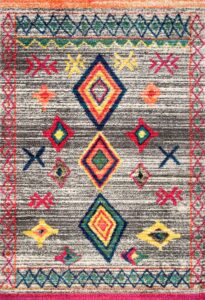 nuloom bohemian liz shag area rug, 5x8, dark grey