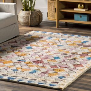 nuLOOM Hand Tufted Moroccan Helaine Shaggy Area Rug, 8' 6" x 11' 6", Multi