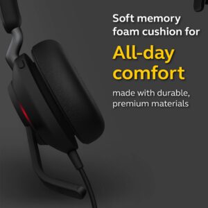 Jabra Evolve2 40 MS Wired Headphones, USB-C, Mono, Black – Telework Headset for Calls and Music, Enhanced All-Day Comfort, Passive Noise Cancelling Headphones, MS-Optimized with USB-C Connection