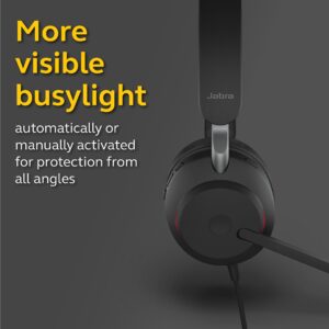 Jabra Evolve2 40 MS Wired Headphones, USB-C, Mono, Black – Telework Headset for Calls and Music, Enhanced All-Day Comfort, Passive Noise Cancelling Headphones, MS-Optimized with USB-C Connection