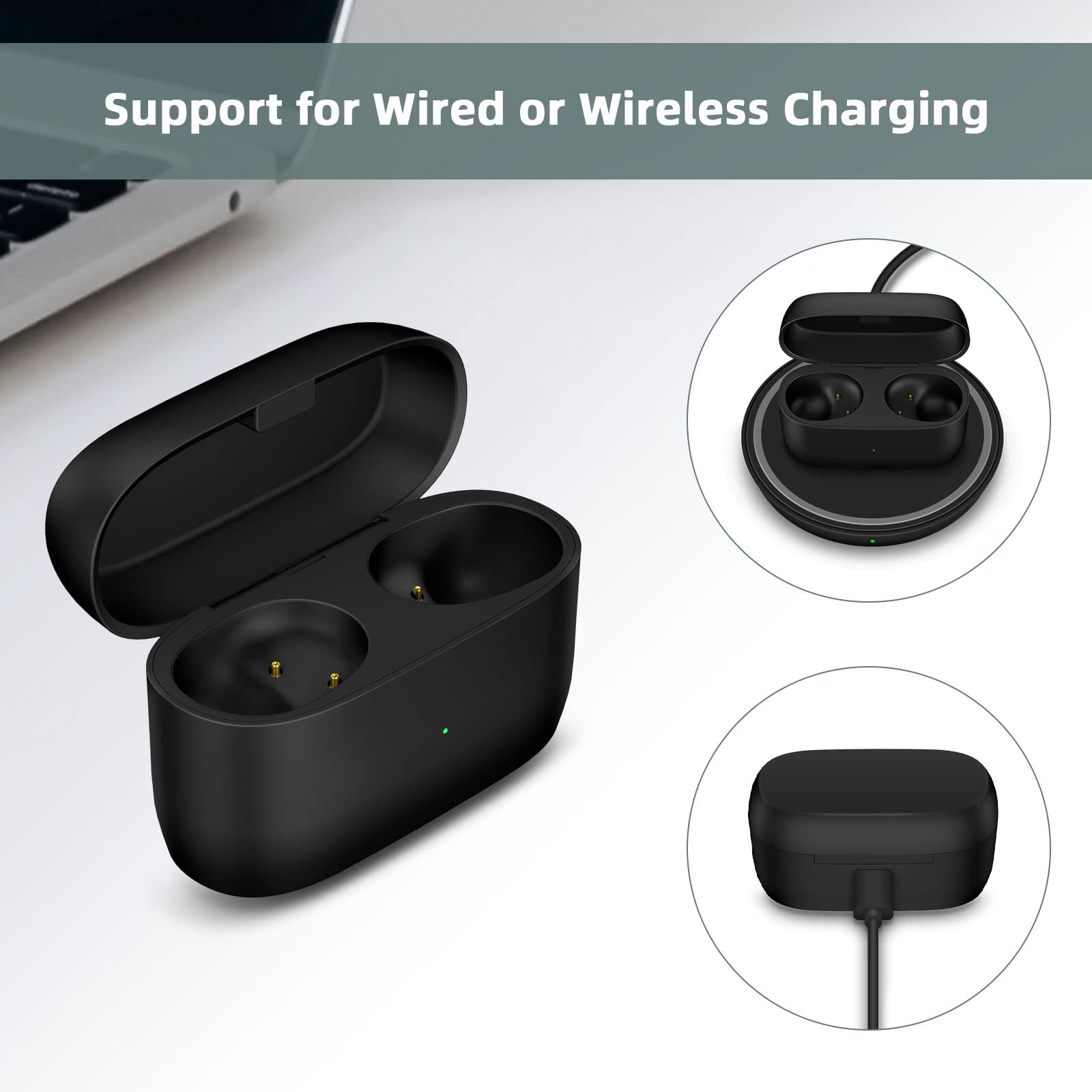 GroTawel Charging Case Replacement Compatible with Jabra Elite 85t, Charger Cradle with 700mAh Built-in Battery and Power Protection (Earbuds not Included, Black)