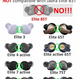 6 Pairs Elite 75T / Elite 7 Pro/Elite 3 Ear Tips Buds Gel, Replacement Soft Rubber Silicone Eargel Cover Accessories Compatible with Jabra Elite 65T / Elite 7 Active/Elite 4 Active - S/M/L Gray