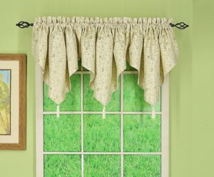 today's curtain lexington ascot 40" w x 25" l, ecru/sage