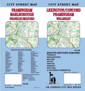 lexington ma / concord / framingham street map