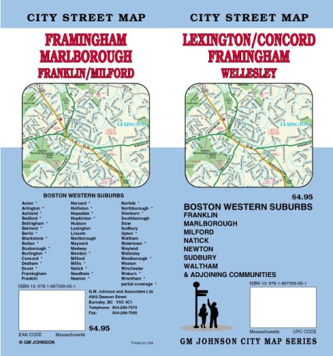 Lexington MA / Concord / Framingham Street Map