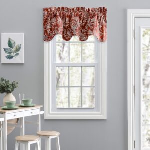 ellis curtain lexington leaf scallop valance, brick