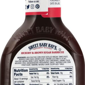 Sweet Baby Ray's Hickory & Brown Sugar Barbecue Sauce (18 Ounce (Pack of 4))