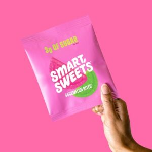 SmartSweets Sourmelon Bites, Candy with Low Sugar (3g), Low Calorie, Plant-Based, Free From Sugar Alcohols, No Artificial Colors or Sweeteners, 1.8 Ounce