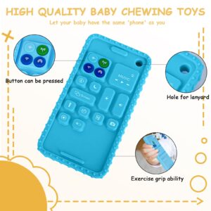 3 Pack Baby Teething Toys,Teethers for Babies 0-6-12-36 Months,Teething Remote Controll Toy for Baby,Silicone Chew Toys,Baby Remote +Phone Shape Teether,Infant Toys,Baby Girls Boys Gift