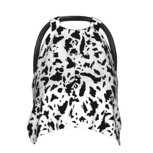 Black Brown Cow Print Skin Baby Car Seat Canopy Cover Multi Use Nursing Cover for Newborn Car Seat Canopy Mom Nursing Breastfeeding Covers Newborn Shower Gifts