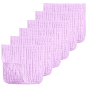 looxii muslin burp cloths 100% muslin cotton baby burp cloths large 20''x10'' extra soft and absorbent 6 pack baby burping cloth for boys and girls (pink)