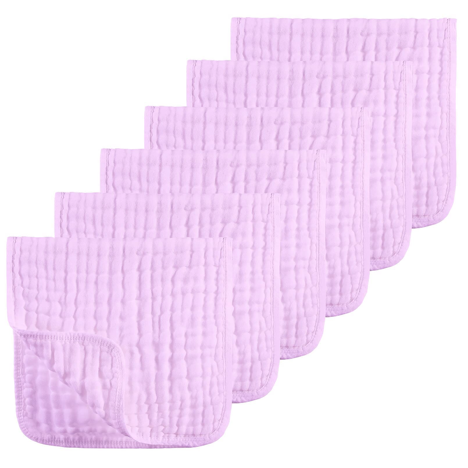 Looxii Muslin Burp Cloths 100% Muslin Cotton Baby Burp Cloths Large 20''x10'' Extra Soft and Absorbent 6 Pack Baby Burping Cloth for Boys and Girls (Pink)