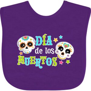 inktastic día de los muertos sugar skulls baby bib purple 31e11