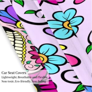 Sugar Skull Flower Baby Car Seat Cover for Baby Boys and Girls Breathable Lightweight Carseat Cover Baby Carrier Cover Soft Flexible for Girls Boys