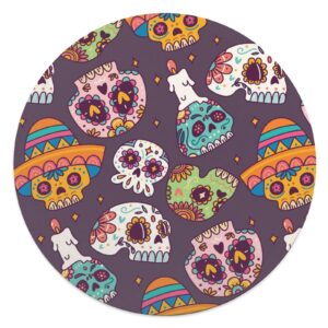 lakimct sugar skull round soft baby blankets for boys girls, newborn blanket for suitable for swaddling sleep stroller cover nursery blanket, 35 inch