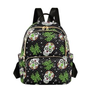 yasala halloween women backpack halloween sugar skull travel bag compact daily bag diaper bag