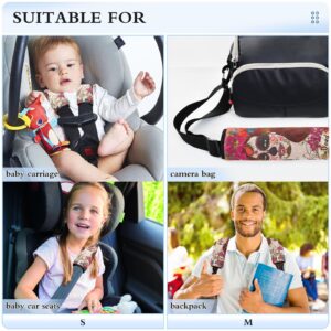 RunningBear Dead Day Sugar Skull Women Seat Belt Cover 2 PCs Car Seat Strap Covers Kids' Seatbelt Padding Car Accessories Interior Aesthetic for Baby Boys Girls Children,M