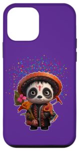 iphone 12 mini cute baby panda sugar skull dia de los muertos calaverita case