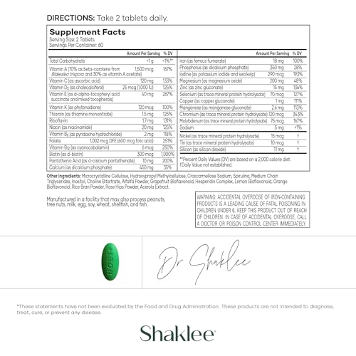 Shaklee - Vita-Lea® Women High-Potency Multivitamin & Multimineral for Women - Prenatal/Postnatal Support with 800 mcg Folic Acid, 200 mcg Iodine, 18 mg Iron - 240 Tablets