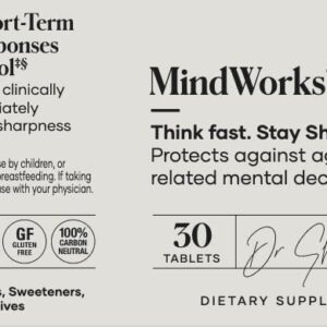 Shaklee MindWorks® - Brain Health Supplement for Brain Sharpness & Focus - Supported Nutrients & Extracts - Chardonnay Grape Seed Polyphenols, Guarana Extract, Vitamins B6, B12, Folate - 30 Tablets