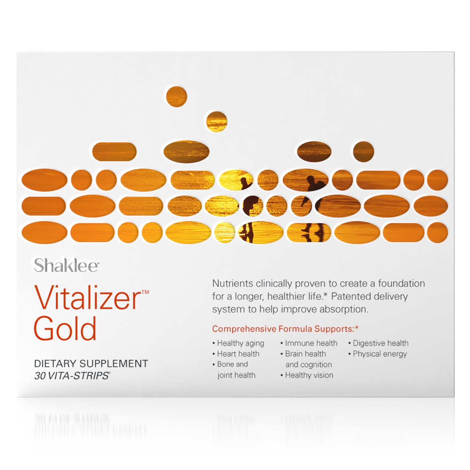 Shaklee - Vitalizer™ Gold: Advanced Nutrition for Adults Over 50 - Vitamins, Minerals, Phytonutrients, Omega-3s, Probiotics & More - Feel Healthier Every Day - 30 Vita-Strips®