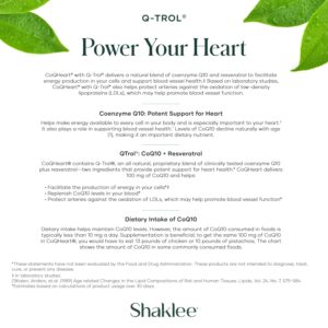 CoQHeart® with Q-Trol®: Energy Support for Heart Health - Coenzyme Q10 and Resveratrol Blend - Facilitates Energy Production and Blood Vessel Health - Protects Arteries - 30 Softgels