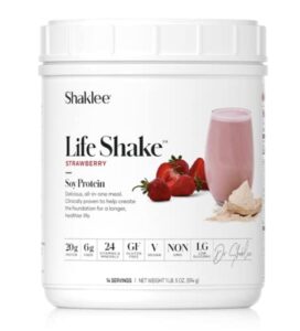 shaklee life energizing shake delicious non-gmo protein shake with pre- and probiotics - strawberry