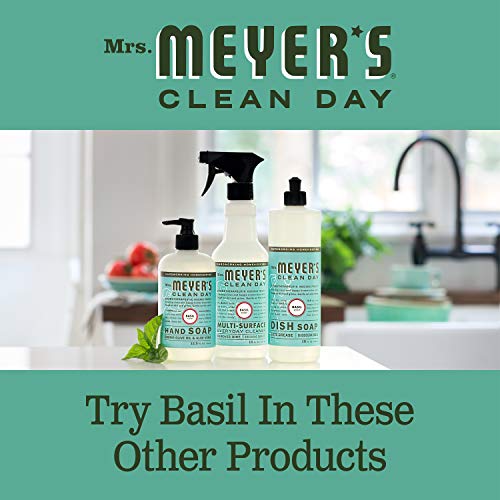 MRS. MEYER'S CLEAN DAY Liquid Dish Soap, Biodegradable Formula, Basil, 16 fl. oz - Pack of 6