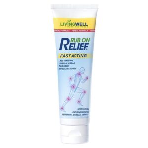 rub on relief fast acting, natural joint and ache cream for muscles, neck, back, joints, knees and shoulders