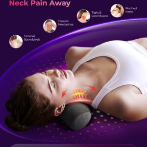 Neck Stretcher for Neck Pain Relief, Cervical Neck Traction Device with Magnetic Therapy Pillowcase, Neck Hump Corrector, Neck and Shoulder Relaxer for TMJ, Cervical Spine Alignment, Yellow