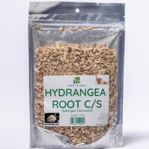 herb to body hydrangea root c/s - cut & sifted - wildcrafted - 4oz