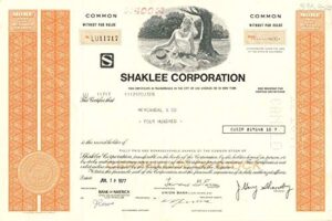 shaklee corporation - stock certificate