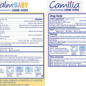 Boiron Camilia Liquid Drops 40 Count and ColdCalm Baby 30 Doses - Bundle Pack