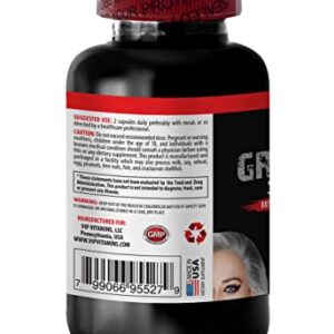 Saw Palmetto Mens Hair - Gray Hair Reverse Complex - Natural Solution - Powerful Results, Grey Hair Men, Biotin Vitamins for Hair Skin and Nails, Paba Supplement, Gray Hair Supplement, 1 Bot 60 Caps