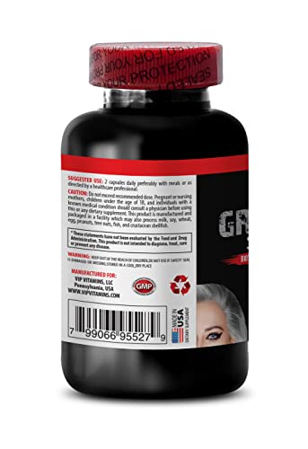 Saw Palmetto Mens Hair - Gray Hair Reverse Complex - Natural Solution - Powerful Results, Grey Hair Men, Biotin Vitamins for Hair Skin and Nails, Paba Supplement, Gray Hair Supplement, 1 Bot 60 Caps