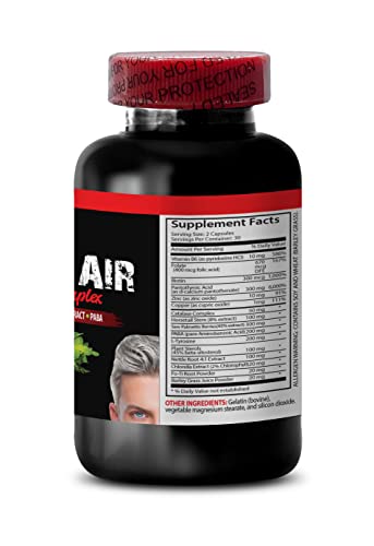 Saw Palmetto Mens Hair - Gray Hair Reverse Complex - Natural Solution - Powerful Results, Grey Hair Men, Biotin Vitamins for Hair Skin and Nails, Paba Supplement, Gray Hair Supplement, 1 Bot 60 Caps