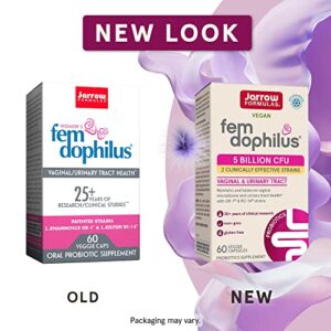 Jarrow Formulas Fem-Dophilus - 5 Billion Organisms Per Serving - 60 Veggie Capsules - Women’s Probiotic - Urinary Tract Health - Up to 60 Servings (Pack of 12)