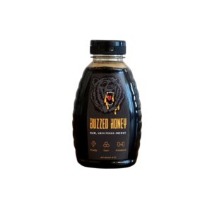 buzzed honey - 16oz (32 servings), raw unfiltered honey, preworkout, natural, clean energy, caffeinated, strength, endurance & energy