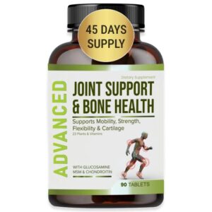 nutrapro glucosamine chondroitin msm joint relief supplements & bone health - for knee & joint relief, bone strength, joint health, movement, flexibility, strength & comfort.45 days servings