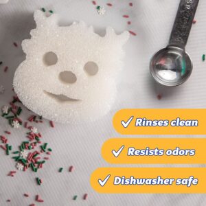 Scrub Daddy Sponge Set - Winter Shapes - Non Scratch Scrubbers for Dishes and Home, Odor Resistant, Temperature Controlled, Soft in Warm Water, Firm in Cold, Deep Cleaning, Dishwasher Safe, 3ct