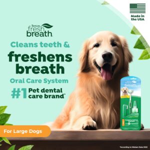 TropiClean Fresh Breath Dog Oral Care Kit | Complete Dog Toothbrush and Toothpaste Set for Plaque & Tartar Control | Dog Tooth Brushing Kit for Large Dogs