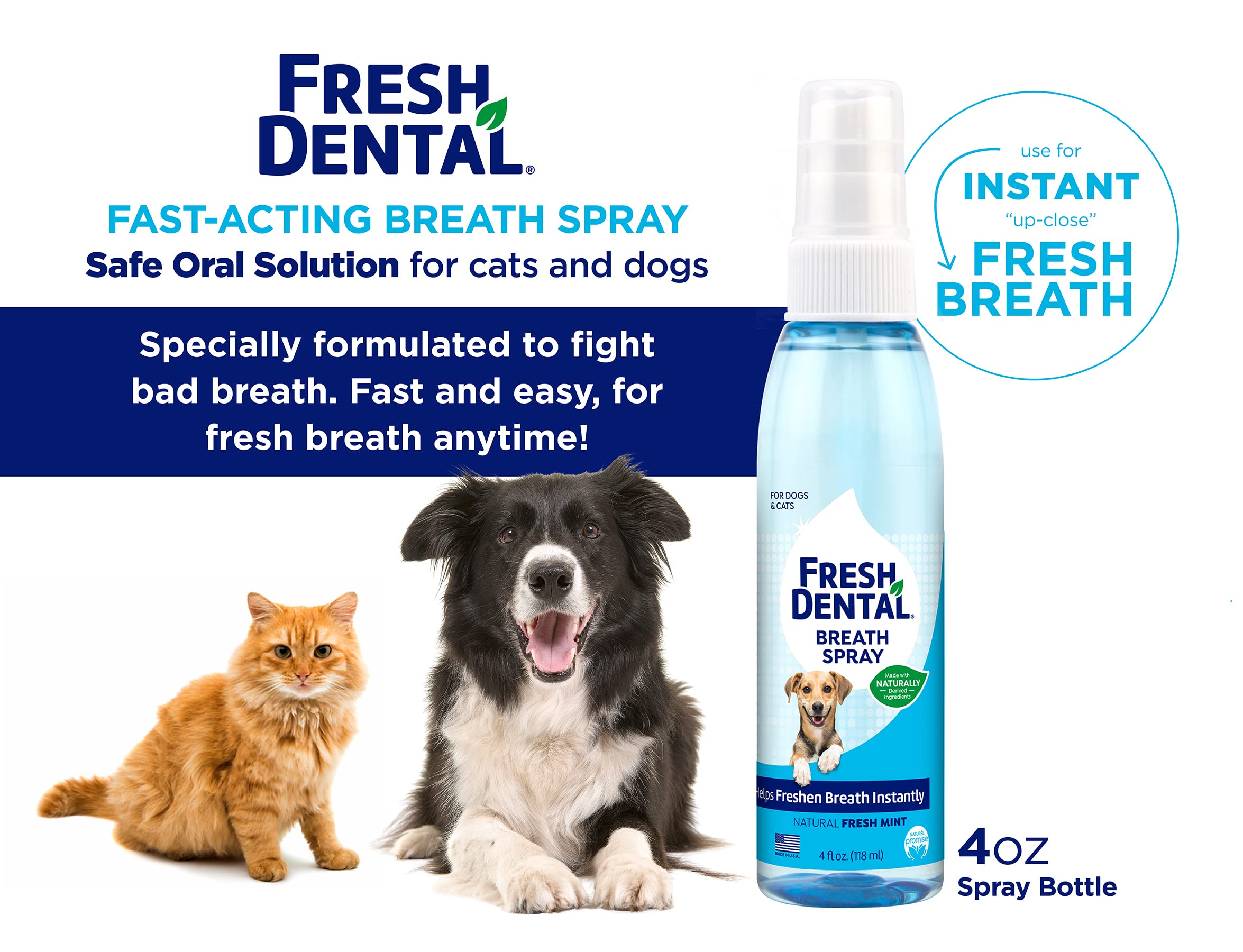 Naturel Promise DNP33013 Fresh Dental Dog Spray, 4-Ounce