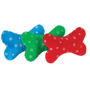 blizzard bone dog toy [set of 4] size: small: 4" h, color: red