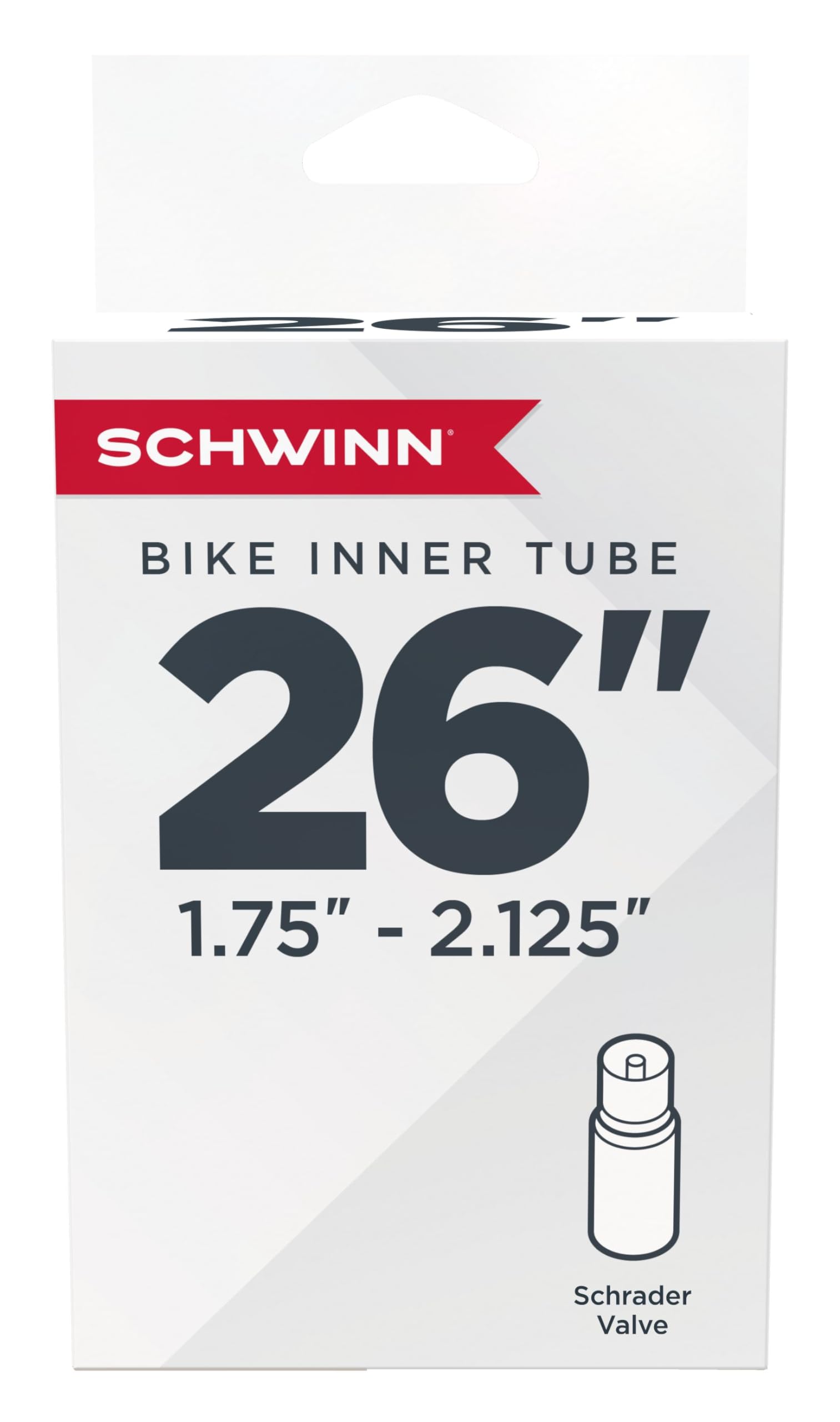 Schwinn Replacement Bike Tube Schrader Valve, Standard, 26-Inch x 1.75-Inch-2.125-Inch