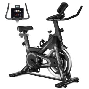 exercise bike-indoor cycling bike stationary for home,indoor bike with comfortable seat cushion and digital display home gym greyblack